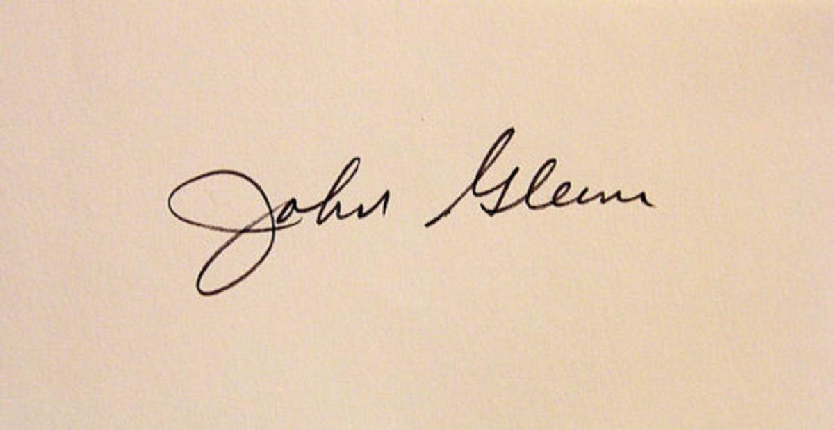 Astronaut John Glenn Signature Slip