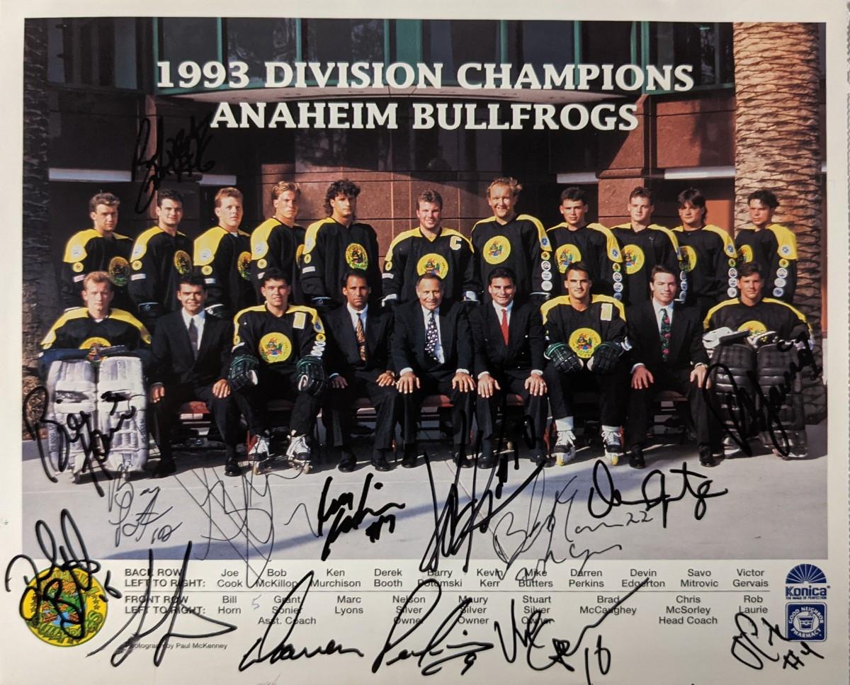 1993 Roller Hockey Divisional Champions Anaheim Bullfrogs Signed Photo ...