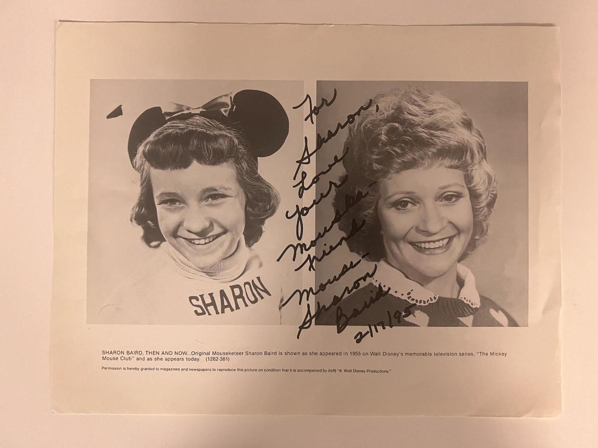 Mousketeer Sharon Baird signed photo | EstateSales.org