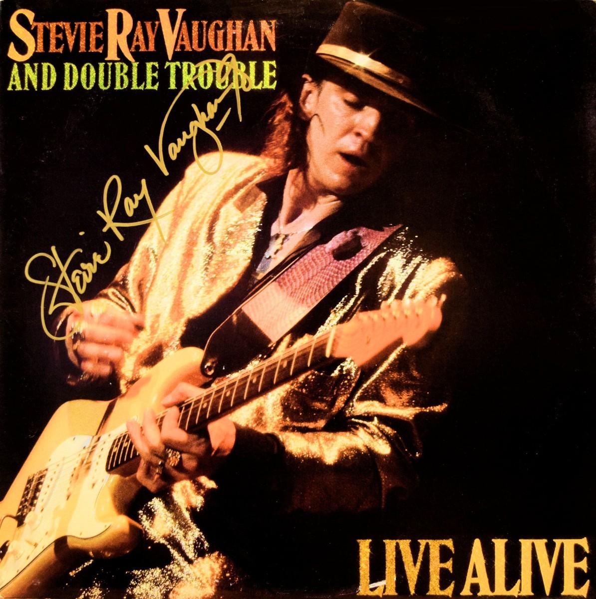 Stevie Ray Vaughan and Double Trouble signed Live Alive album ...