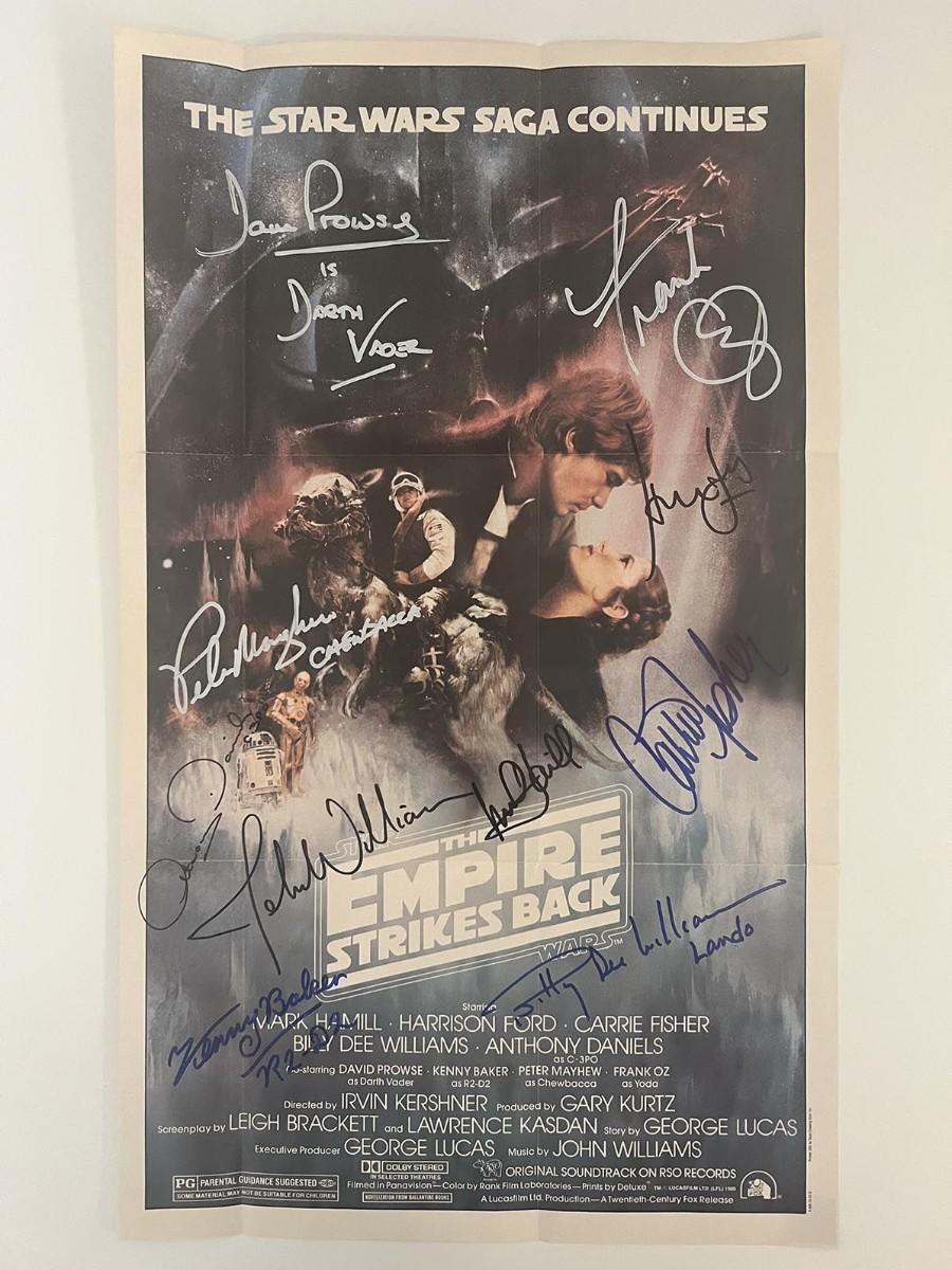 Star Wars Empire Strikes Back original cast signed insert poster ...
