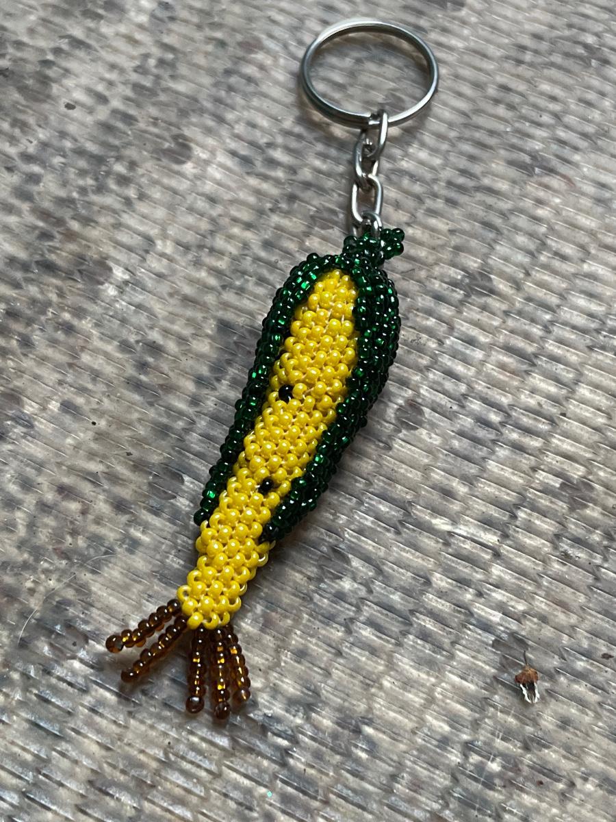 Mini beaded corn cob key chain | EstateSales.org