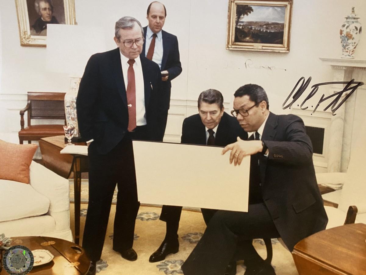 Ronald Reagan/ Colin Powell signed photo. | EstateSales.org