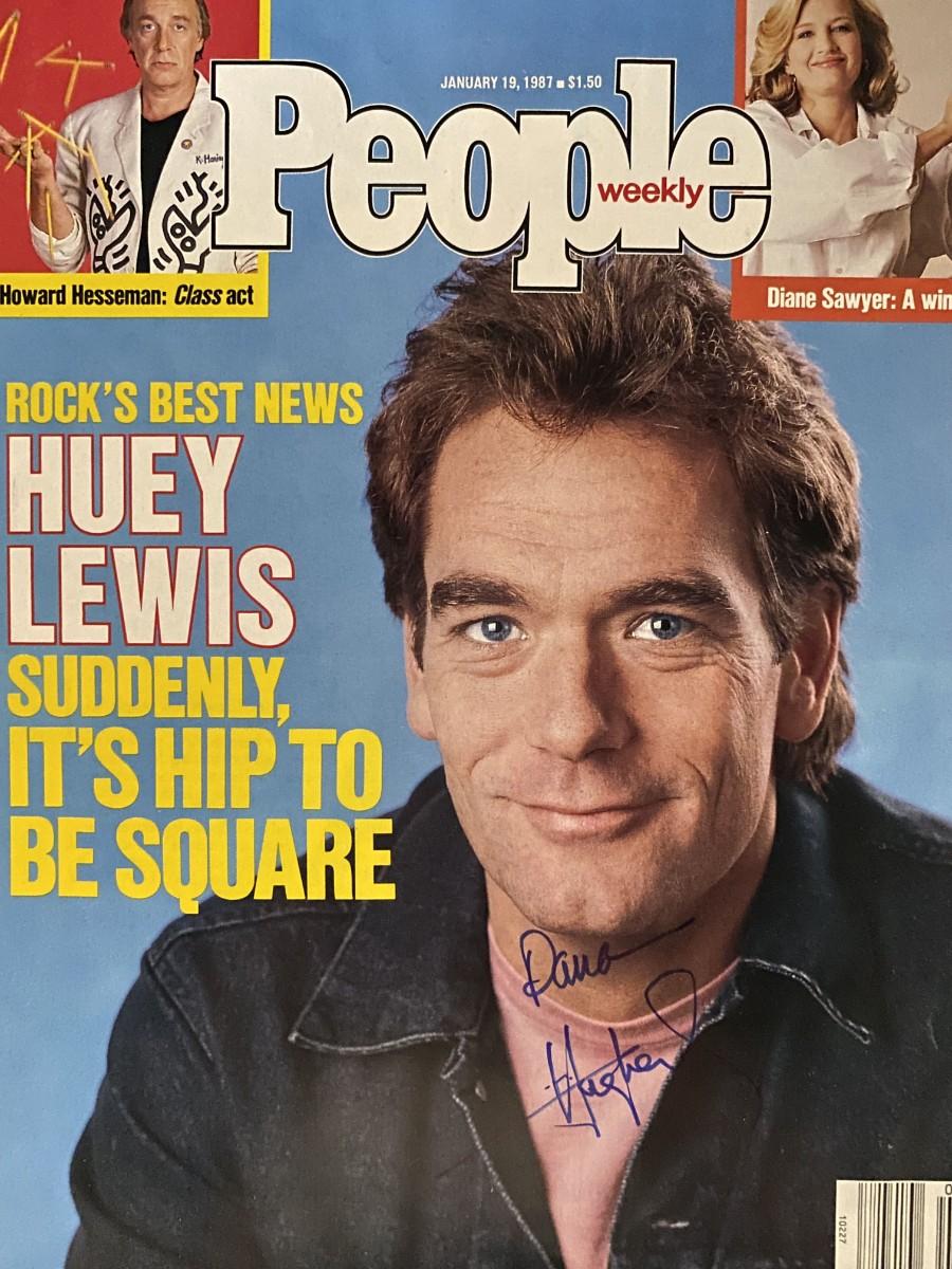 Huey Lewis signed magazine cover | EstateSales.org