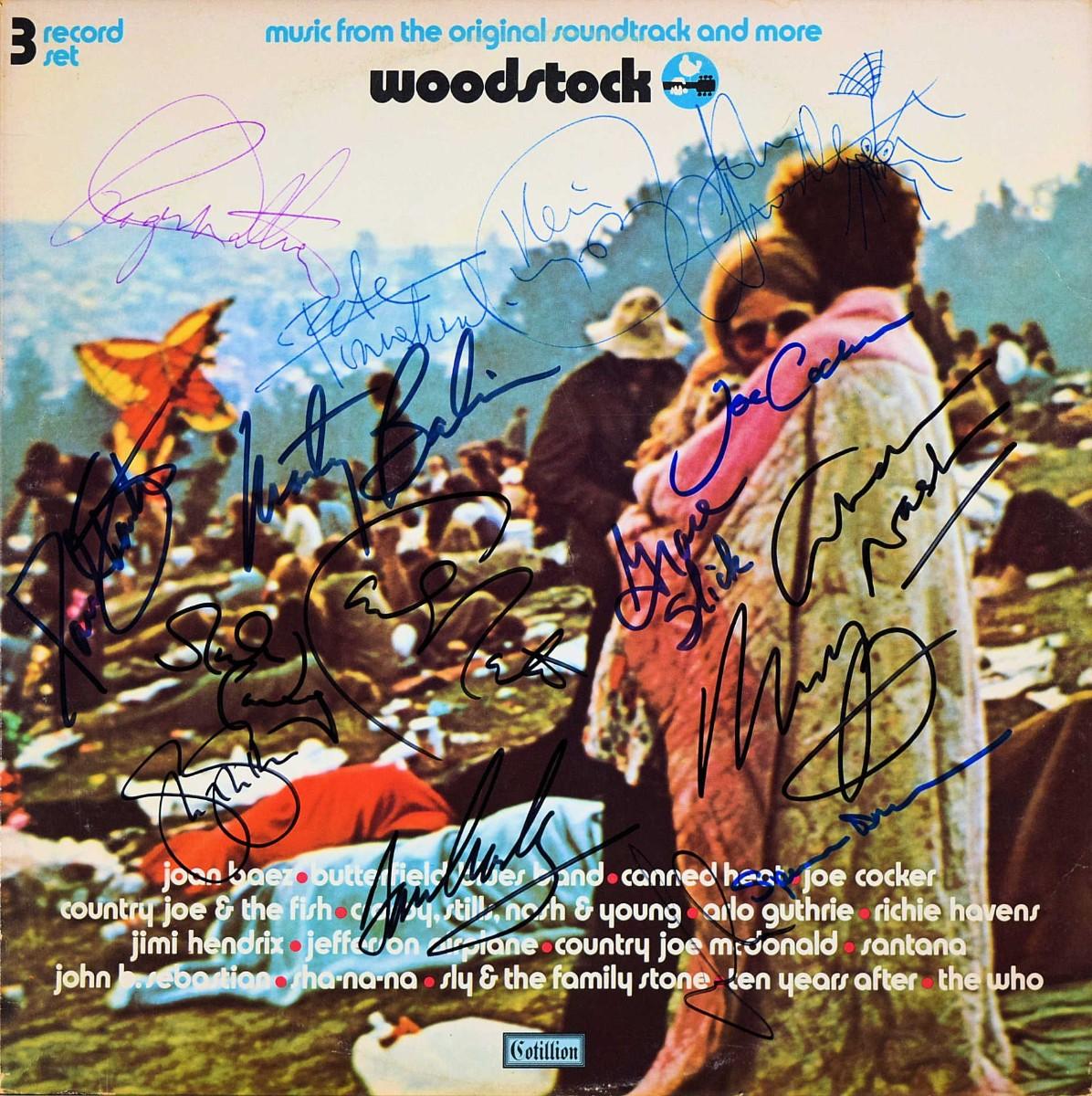 Signed original Woodstock soundtrack album | EstateSales.org