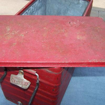 LOT 137 FABULOUS VINTAGE EMBOSSED FALSTAFF COOLER C1940S | EstateSales.org