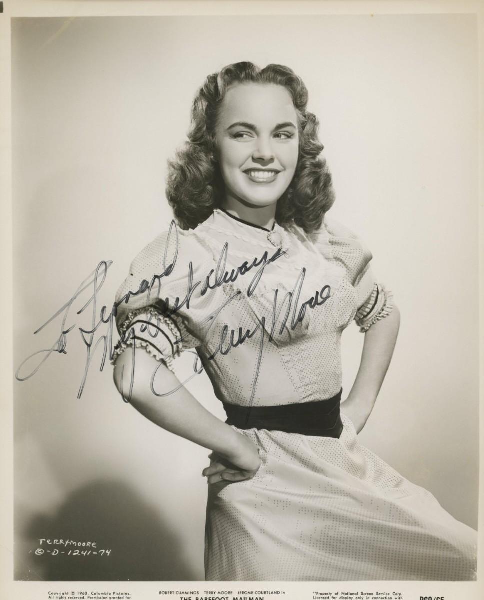 The Barefoot Mailman signed Terry Moore photo | EstateSales.org