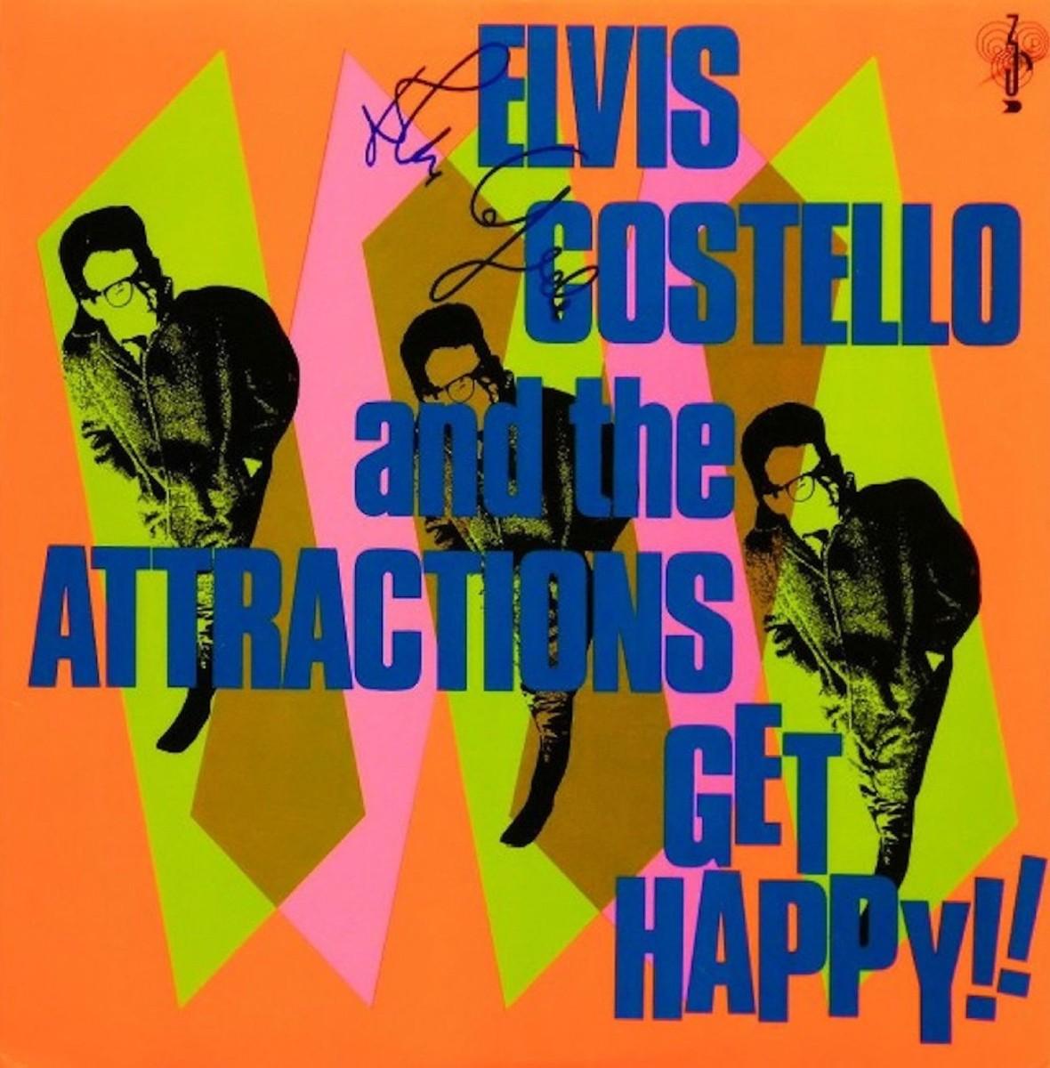 Elvis Costello And The Attractions Get Happy!! signed album ...
