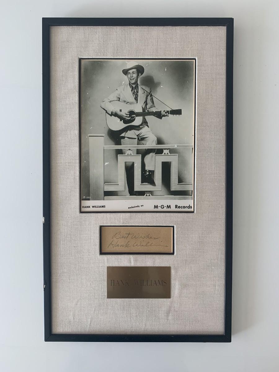 Hank Williams framed original signature | EstateSales.org