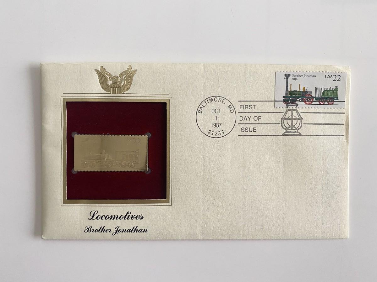 Locomotives: Brother Jonathan Gold Stamp Replica First Day Cover ...