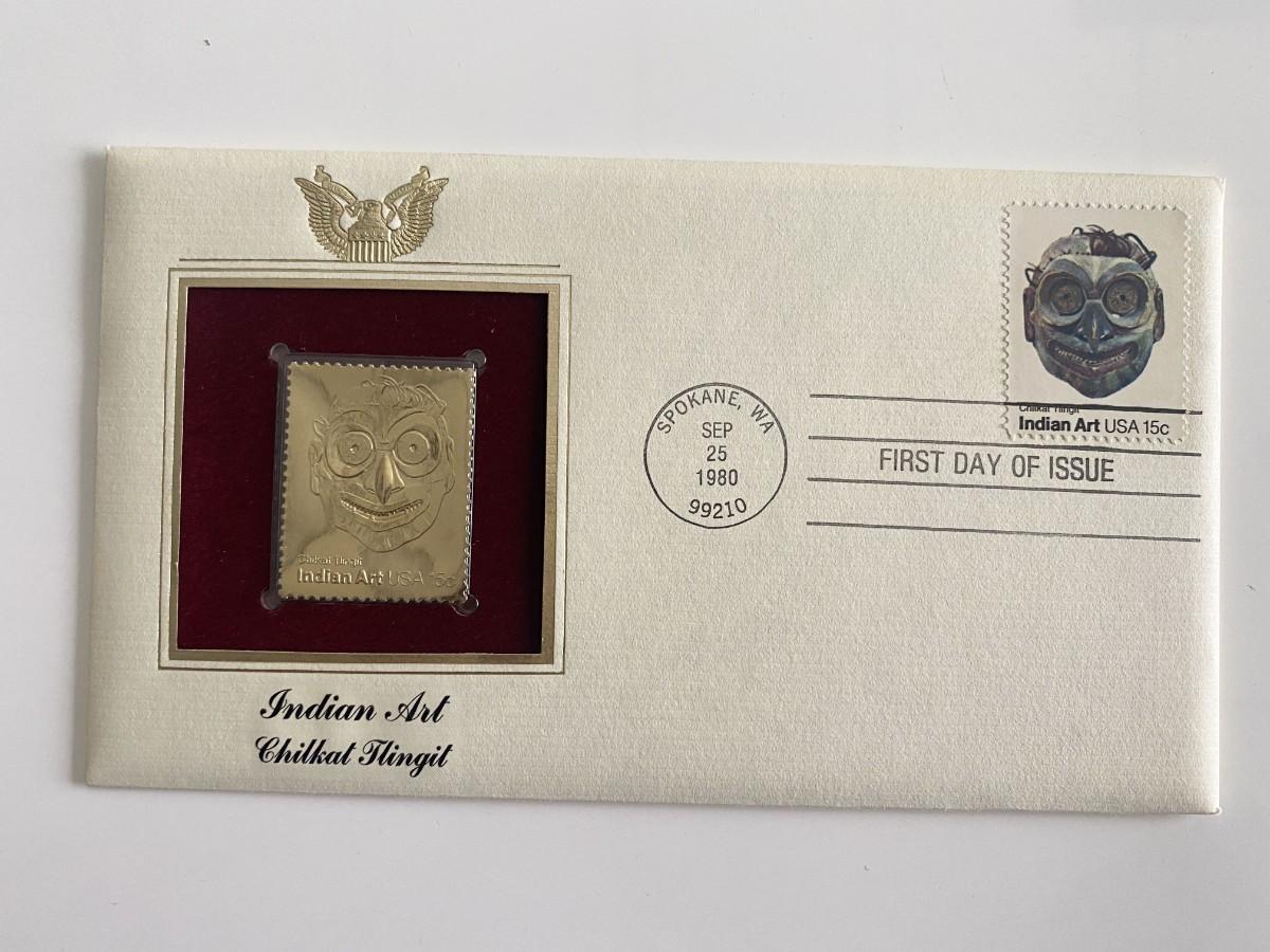Indian Art: Chilkat Tlingit Gold Stamp Replica First Day Cover ...