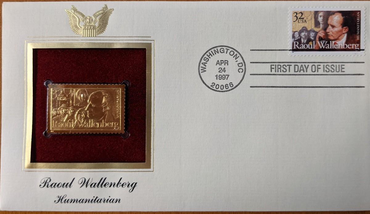 Raoul Wallenberg Humanitarian Gold Stamp Replica First Day Cover ...