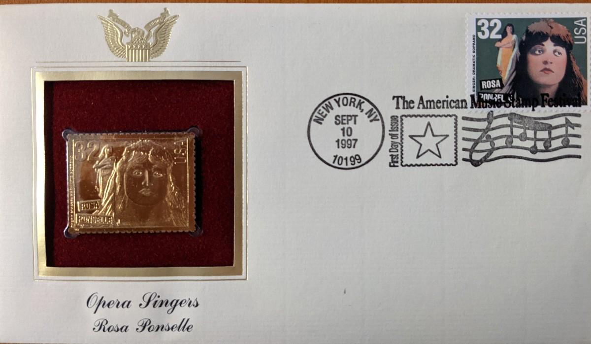 Opera Singers Rosa Ponselle Gold Stamp Replica First Day Cover ...