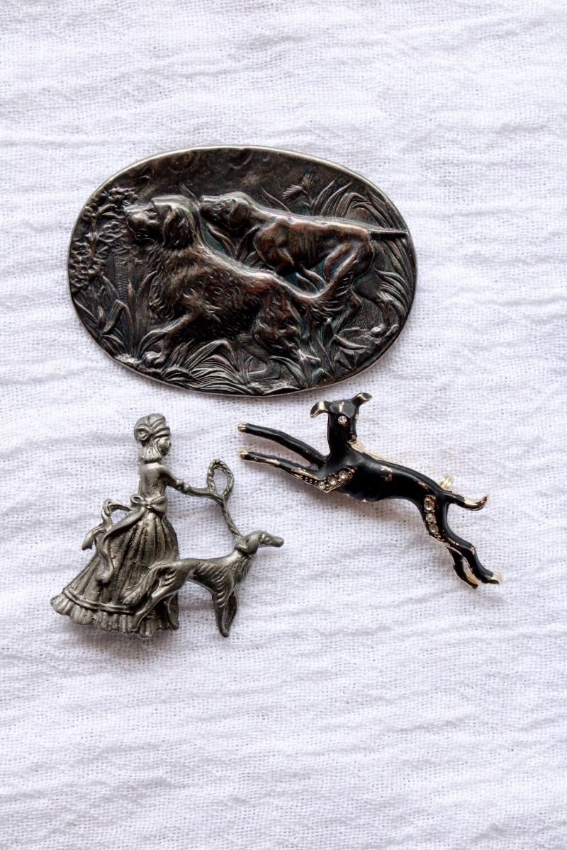 Unique vintage metal dog brooches | EstateSales.org