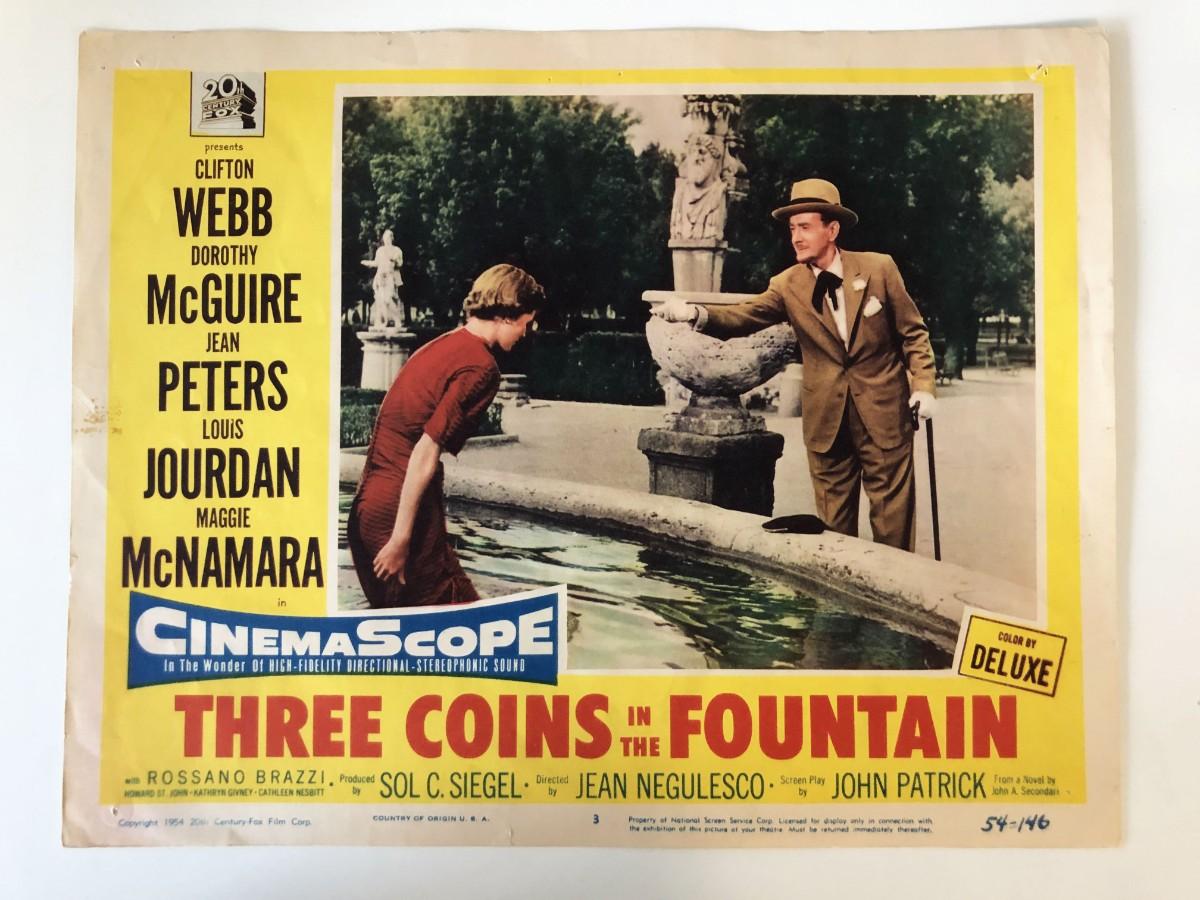 Three Coins in the Fountain original 1954 vintage lobby card ...