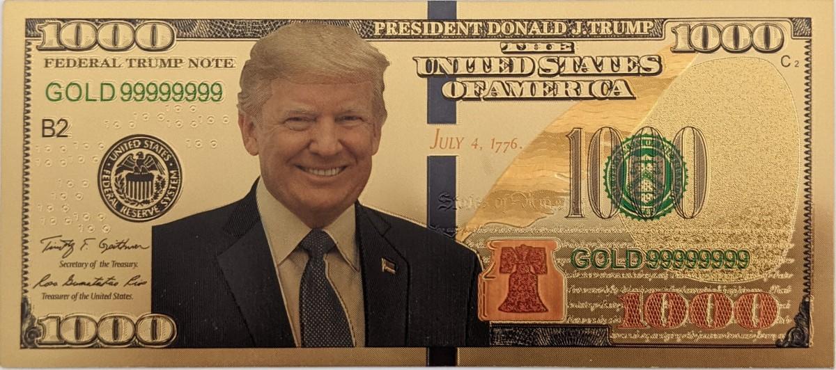 Donald Trump One Thousand Dollar Novelty Bill | EstateSales.org