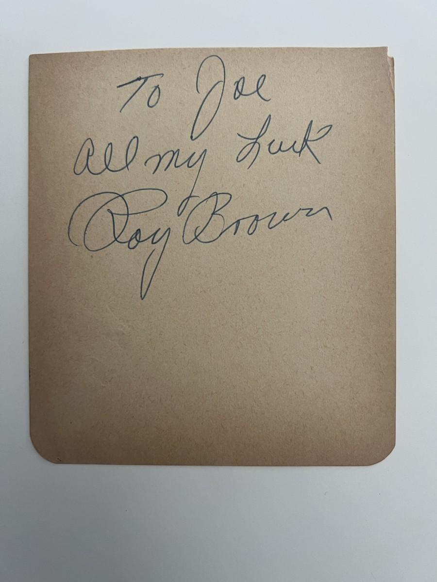 Roy Brown signed note | EstateSales.org