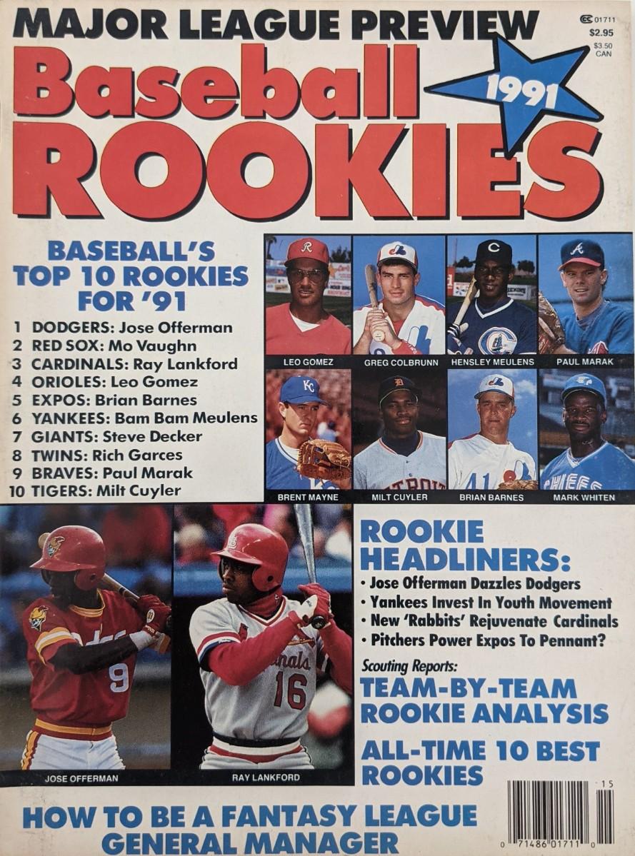 Major League Preview Baseball Rookies Magazine 1991 | EstateSales.org