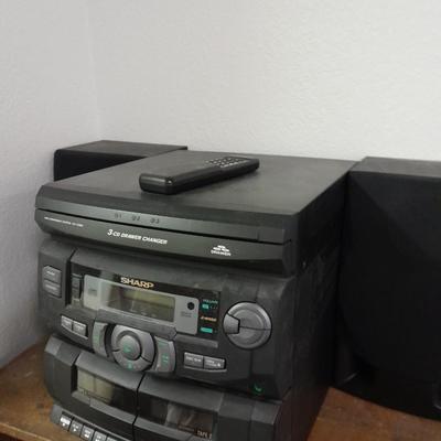 Sharp Stereo system 3 CD changer am/fm dual cassette w/ remote ...