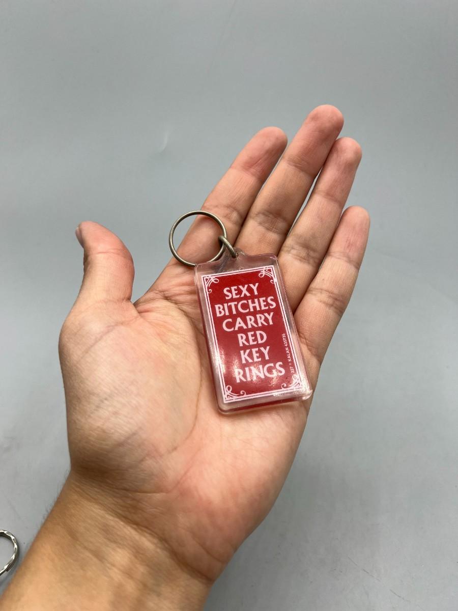 Vintage Kalan Funny Novelty Keychain Sexy Bitches Carry Red Keyrings ...