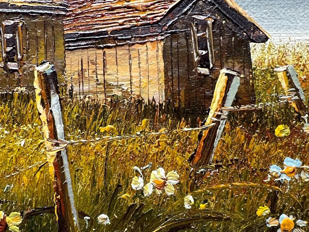 Original Vintage Everett Woodson Small Oil Painting Desolate Country ...