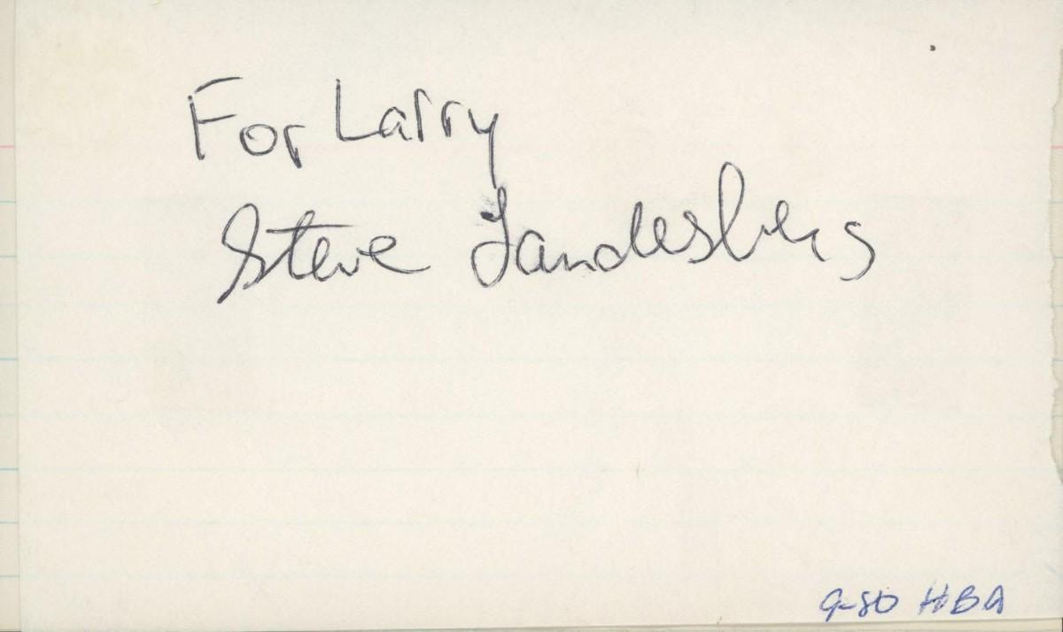 Steve Landesberg signed note | EstateSales.org