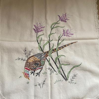 Embroidered Pheasant decor | EstateSales.org