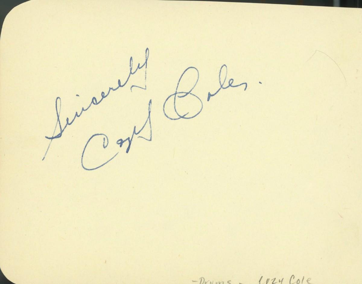 Cozy Cole signature cut | EstateSales.org