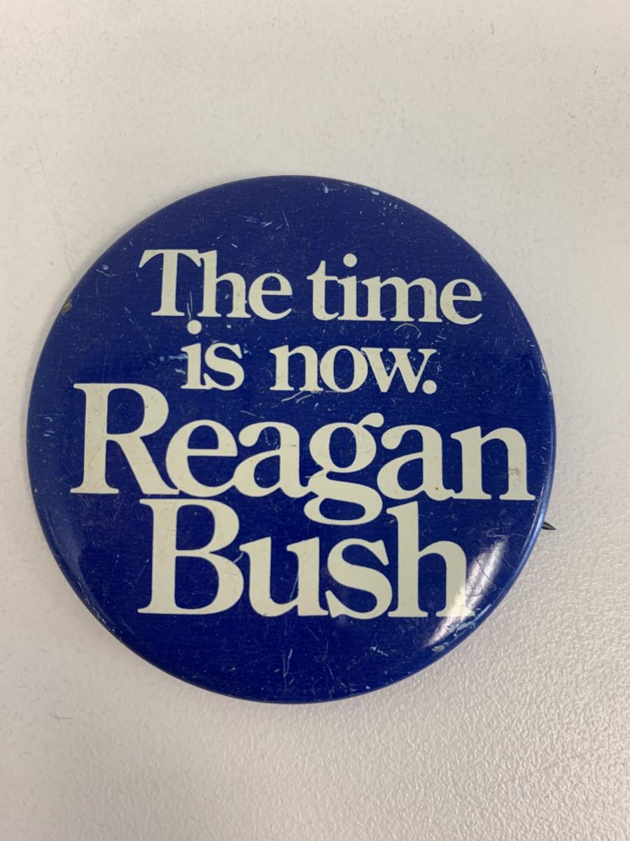 The time is now Reagan Bush pin | EstateSales.org