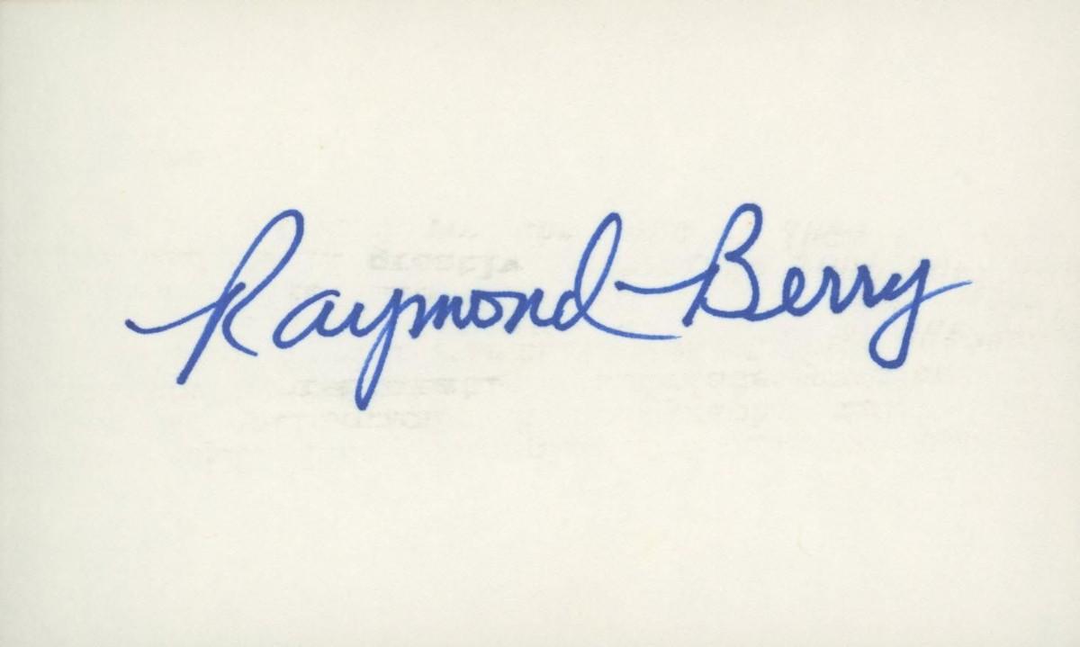 Raymond Berry original signature | EstateSales.org