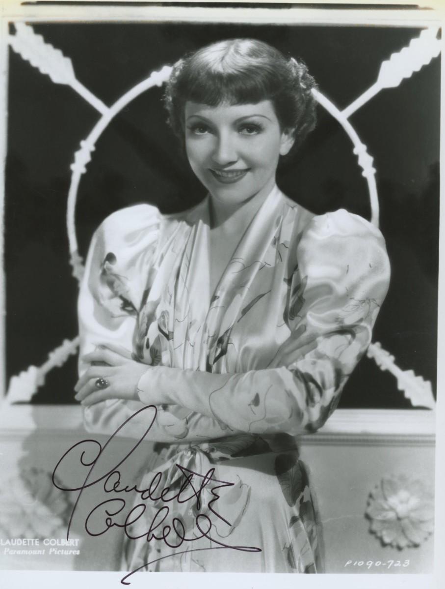 Claudette Colbert signed photo. GFA Authenticated | EstateSales.org