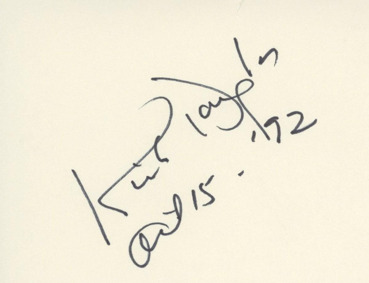 Kirk Douglas signature cut | EstateSales.org