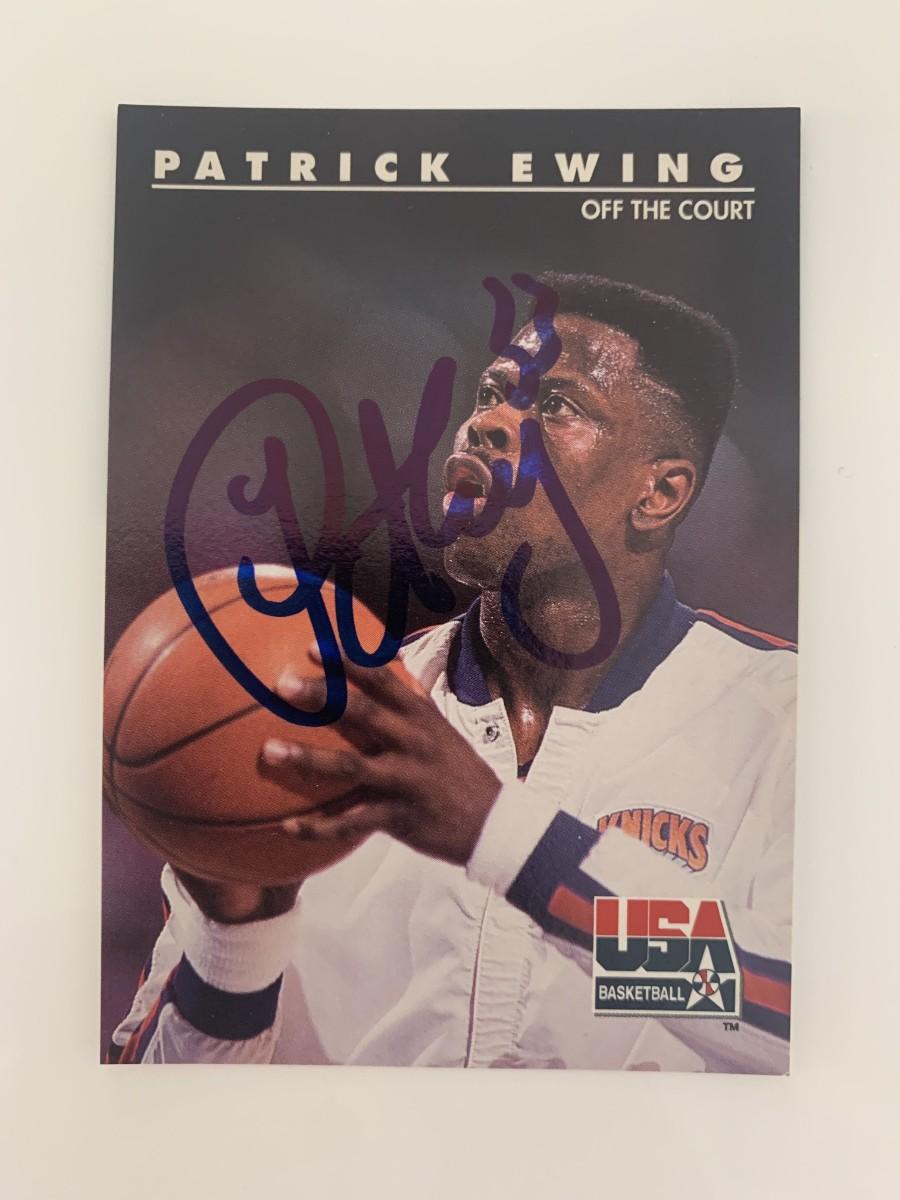 Patrick Ewing signed basketball card | EstateSales.org