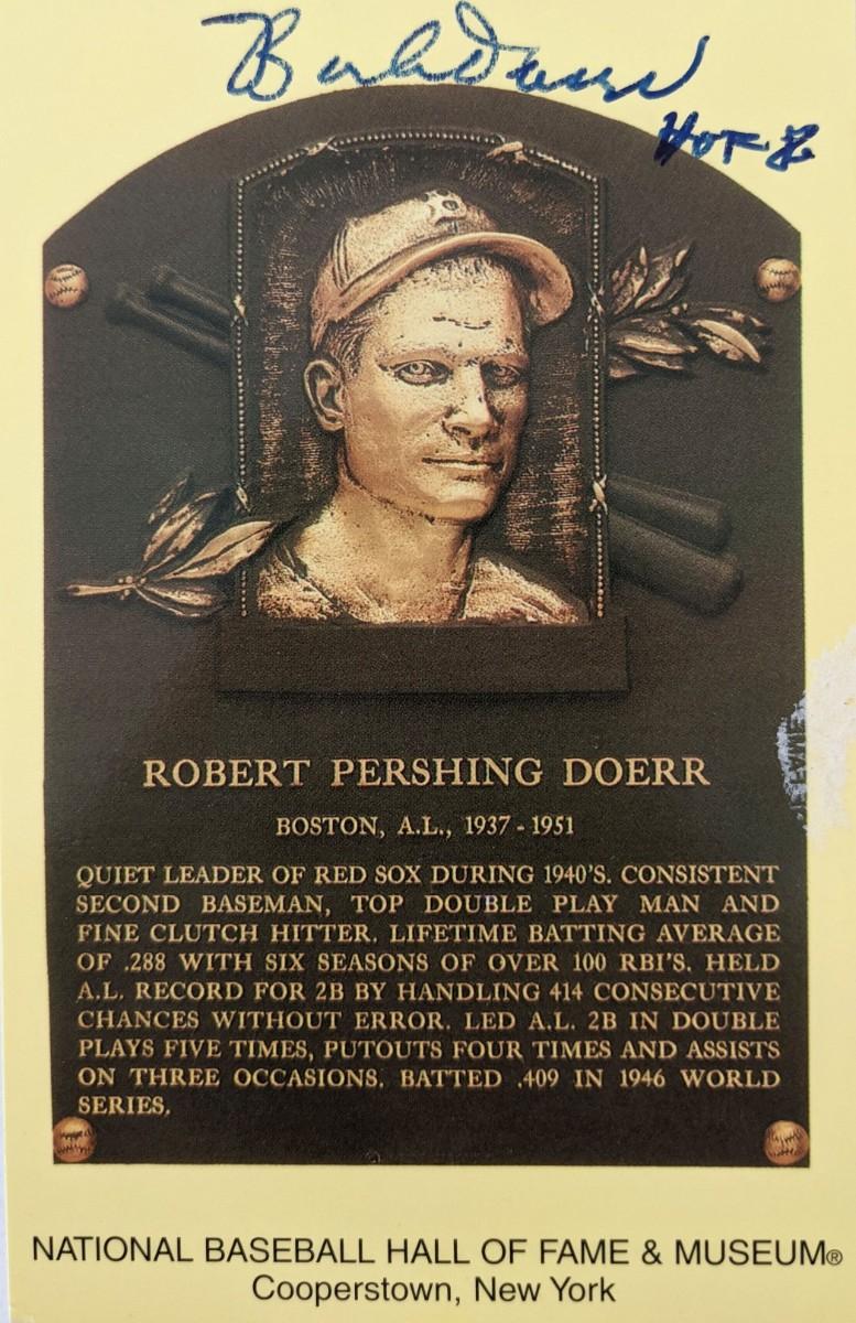 Bobby Doerr signed Baseball Hall of Fame Plaque Postcard | EstateSales.org