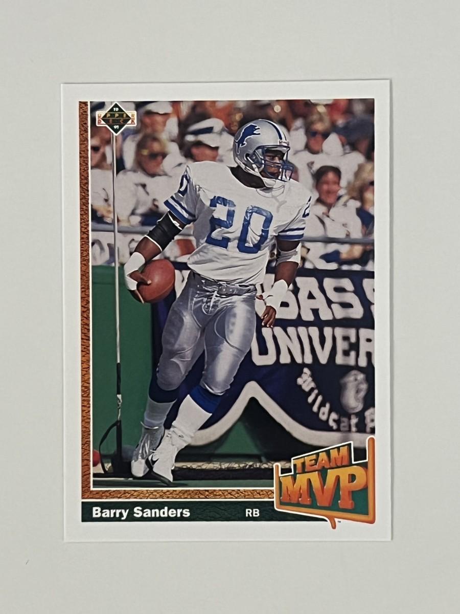 Detroit Lions Barry Sanders 1991 Upper Deck Team MVP #458 trading card ...