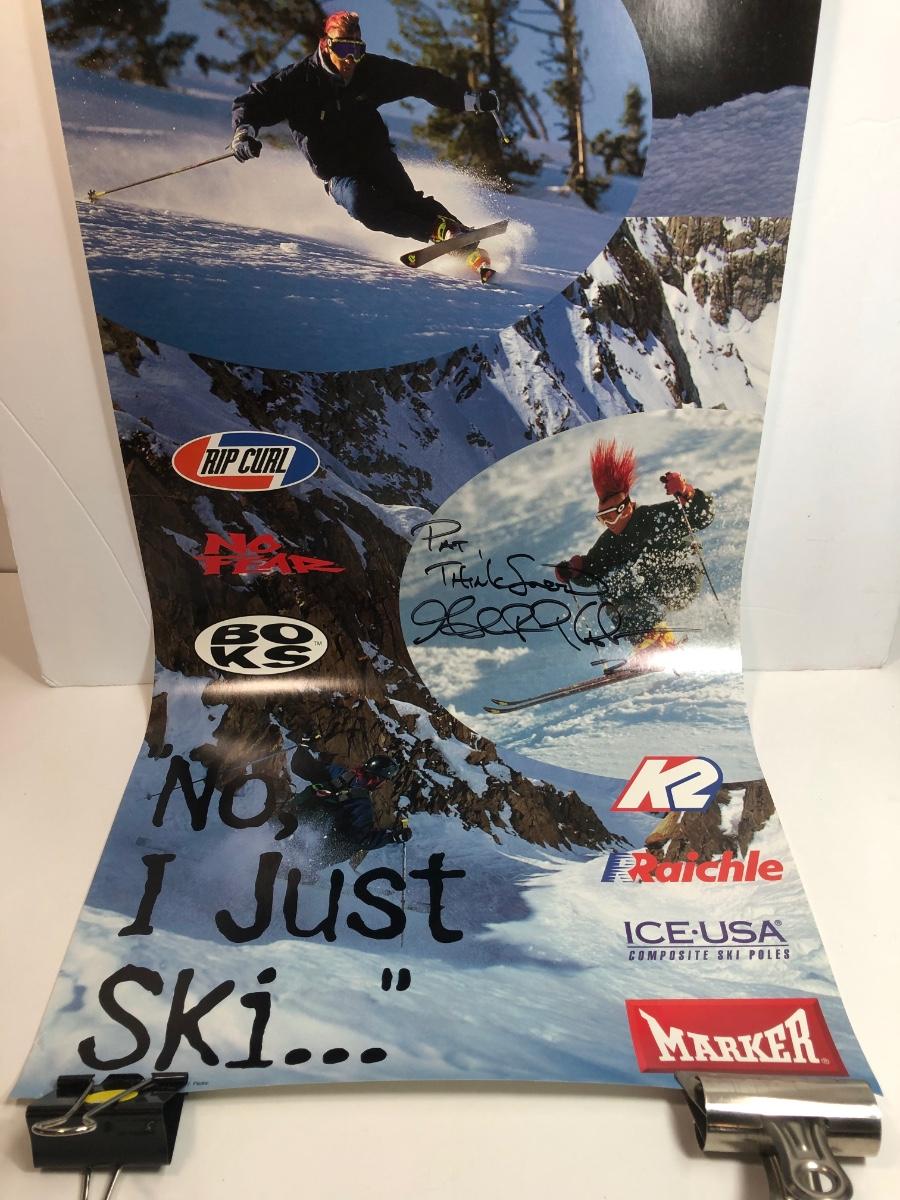 LOT 38: Extra-Long Signed Glen Plake Poster & Skier Photograph ...