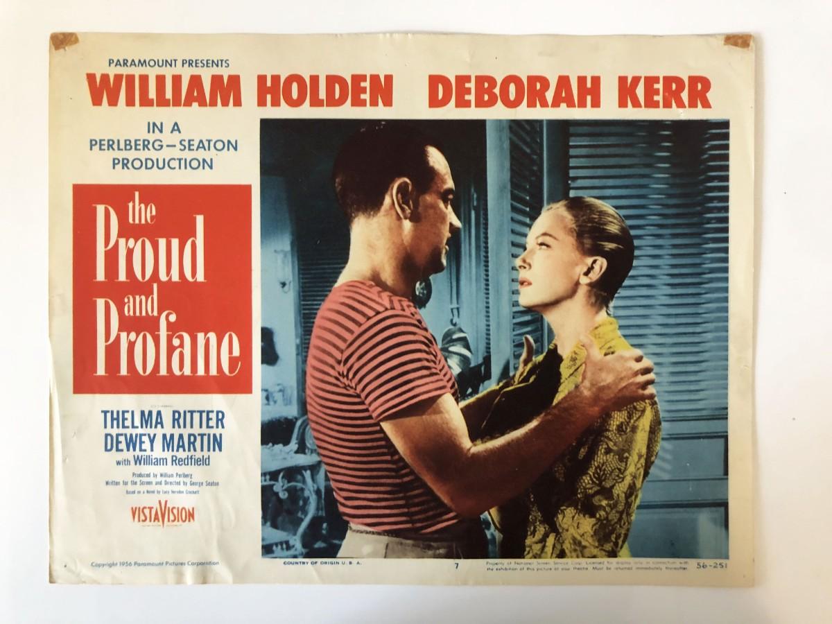 The Proud and Profane original 1956 vintage lobby card on heavy card ...