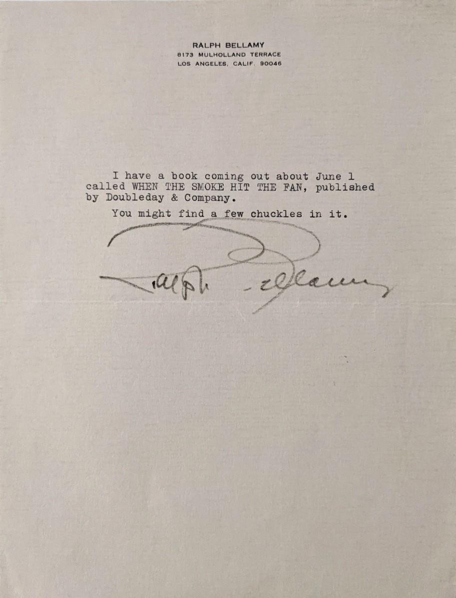 Ralph Bellamy printed signature | EstateSales.org