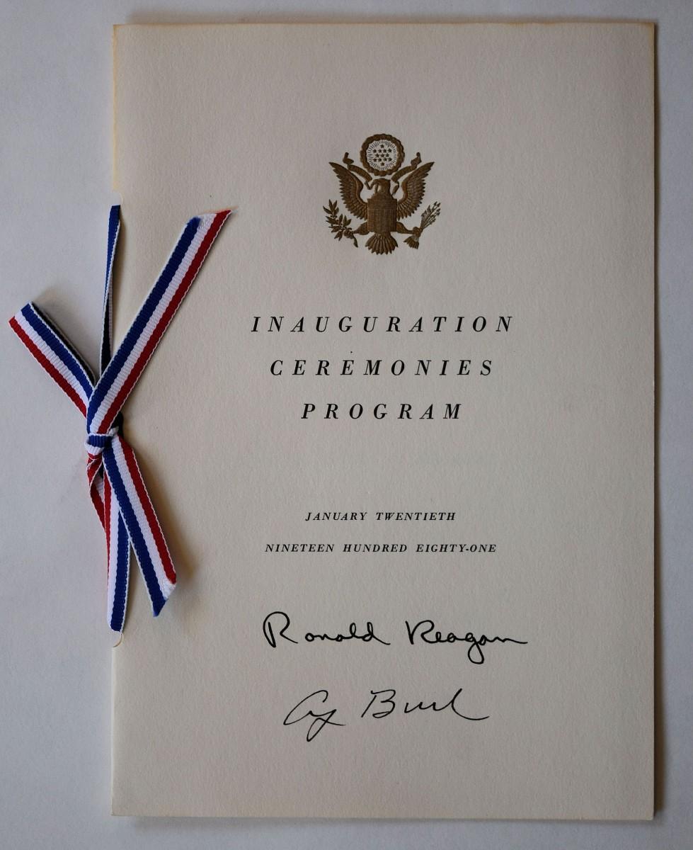 Inauguration Program signed by Ronald Reagan & George Bush ...