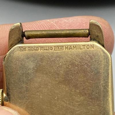 Vintage Midcentury Hamilton Wind Up 10k Gold Filled Watch Face with ...