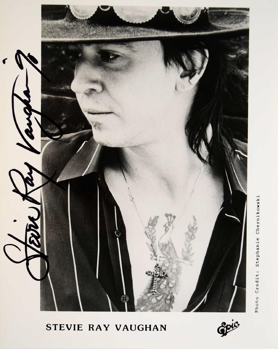 Stevie Ray Vaughan signed promo photo | EstateSales.org