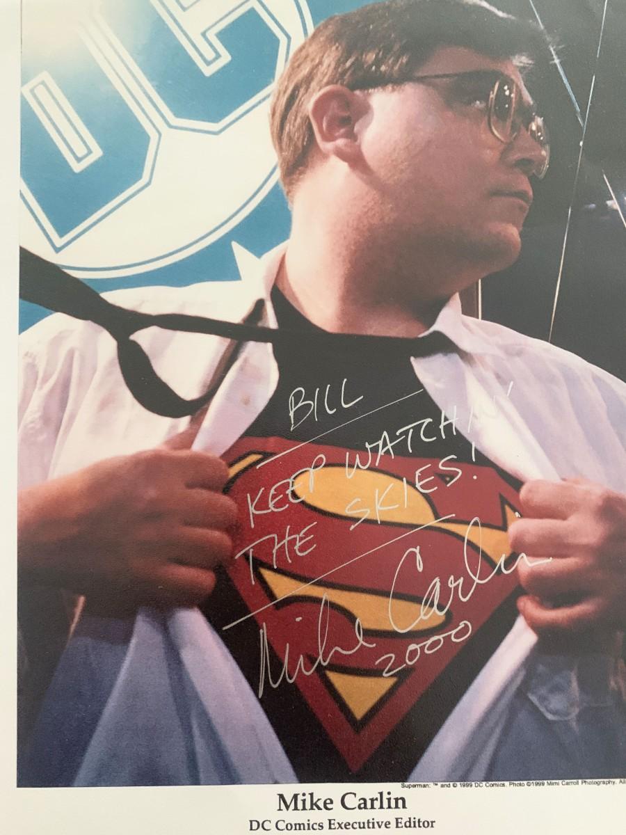 Comic book writer Mike Carlin signed photo | EstateSales.org