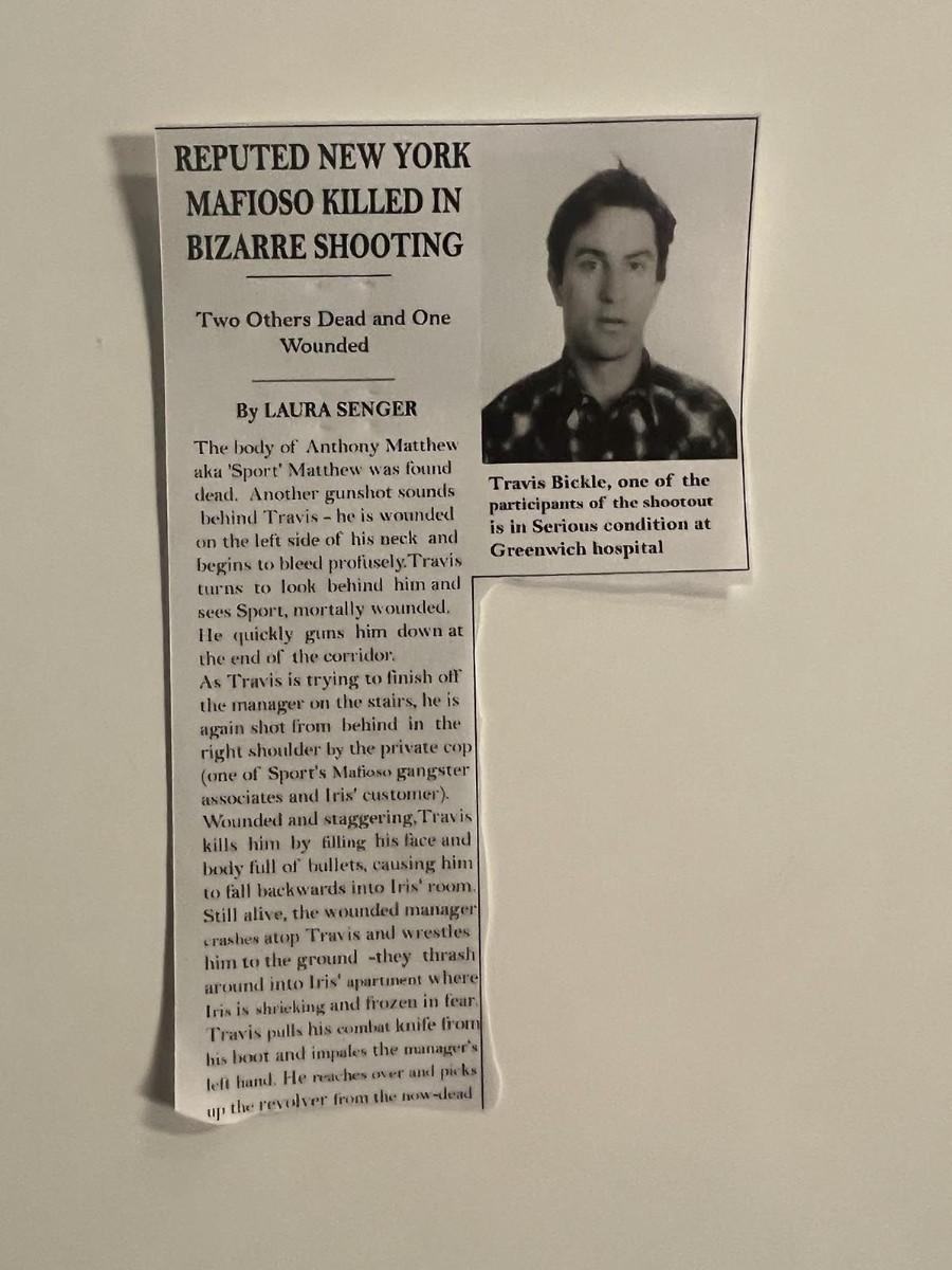 Taxi Driver Matthew "Sport" Higgins prop newspaper clipping ...