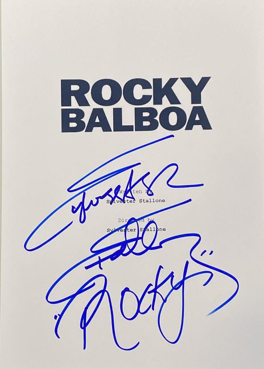 Rocky Balboa Sylvester Stallone signed script cover photo | EstateSales.org
