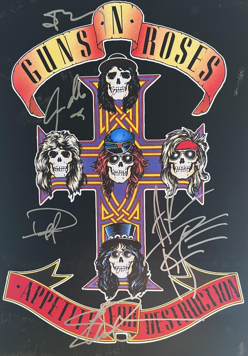 Guns N Roses band signed mini poster | EstateSales.org