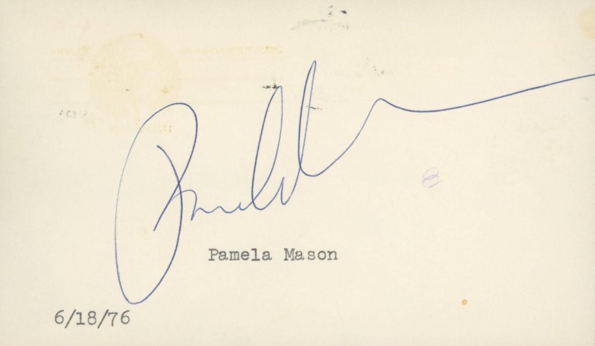Pamela Mason original signature | EstateSales.org