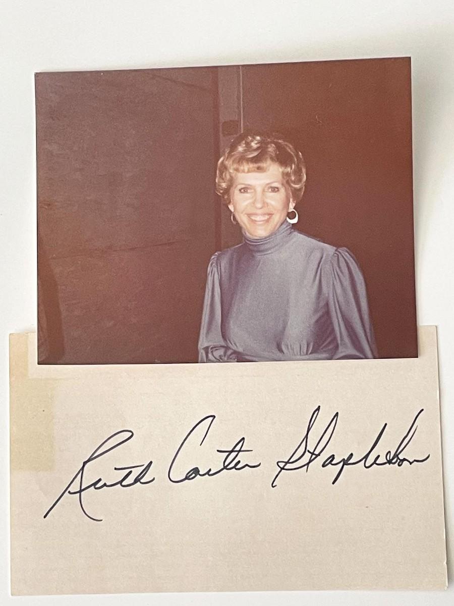 Ruth Carter Stapleton signed photo. 3x4 inches | EstateSales.org
