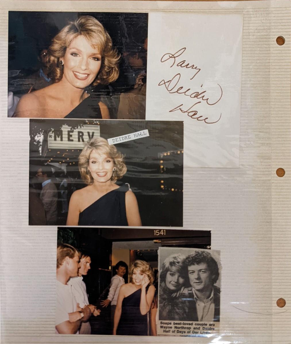 Deidre Hall Photo Album Page with signature cut | EstateSales.org