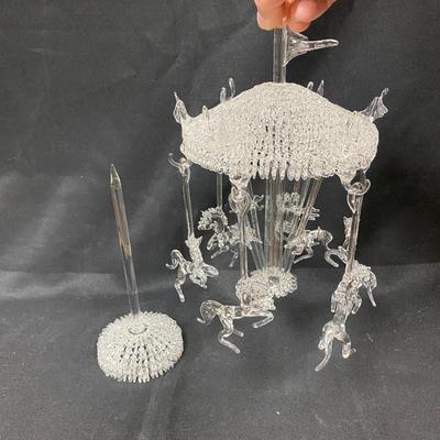 Vintage Blown Spun Glass Horse Carousel Figurine | EstateSales.org