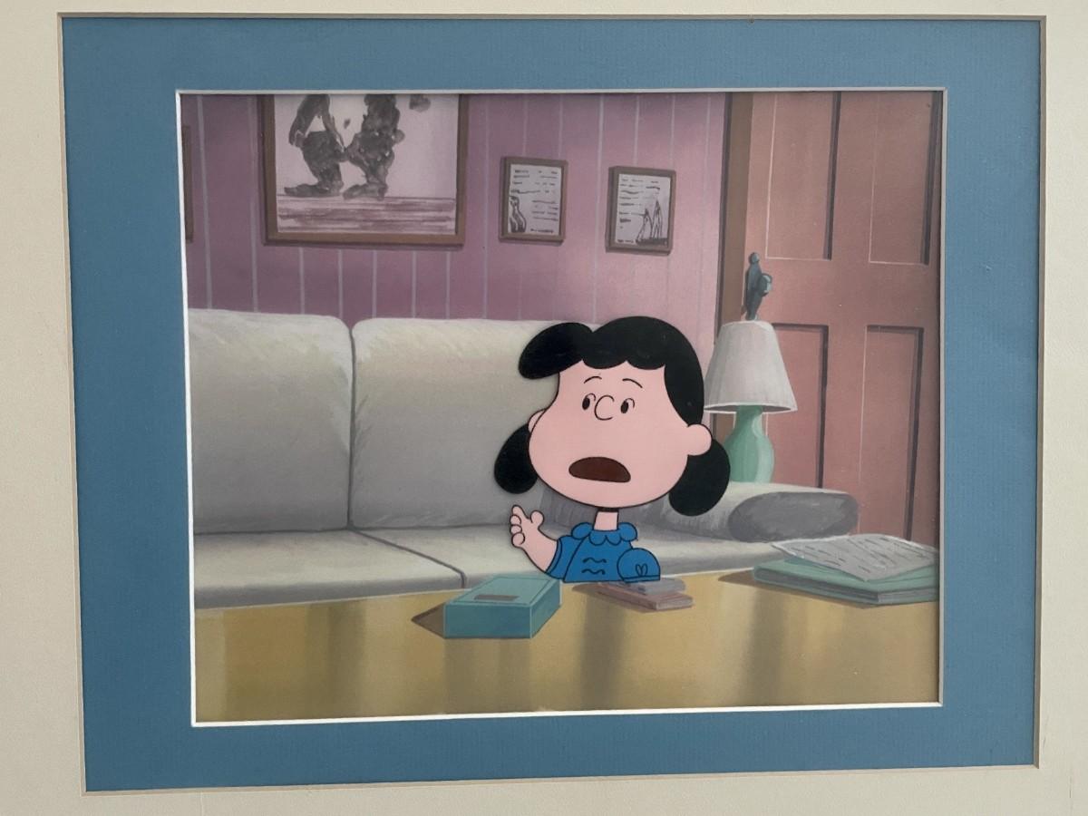 Peanuts character Lucy matted and framed sericell | EstateSales.org